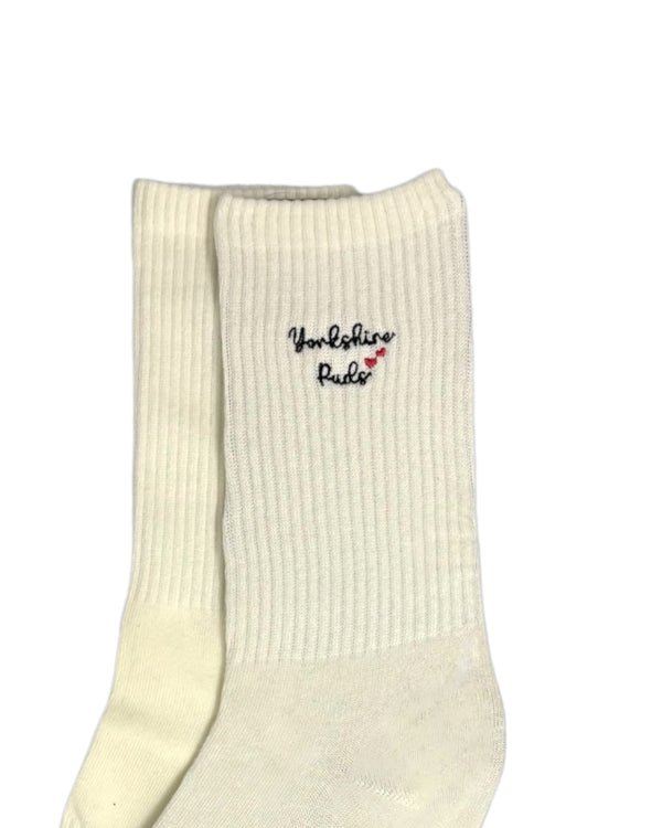 Yorkshire Pudding Embroidered Crew Socks - LighthouseLane