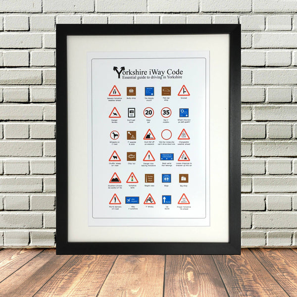 Yorkshire Highway Code Funny Sayings Print by Lighthouse Lane ...